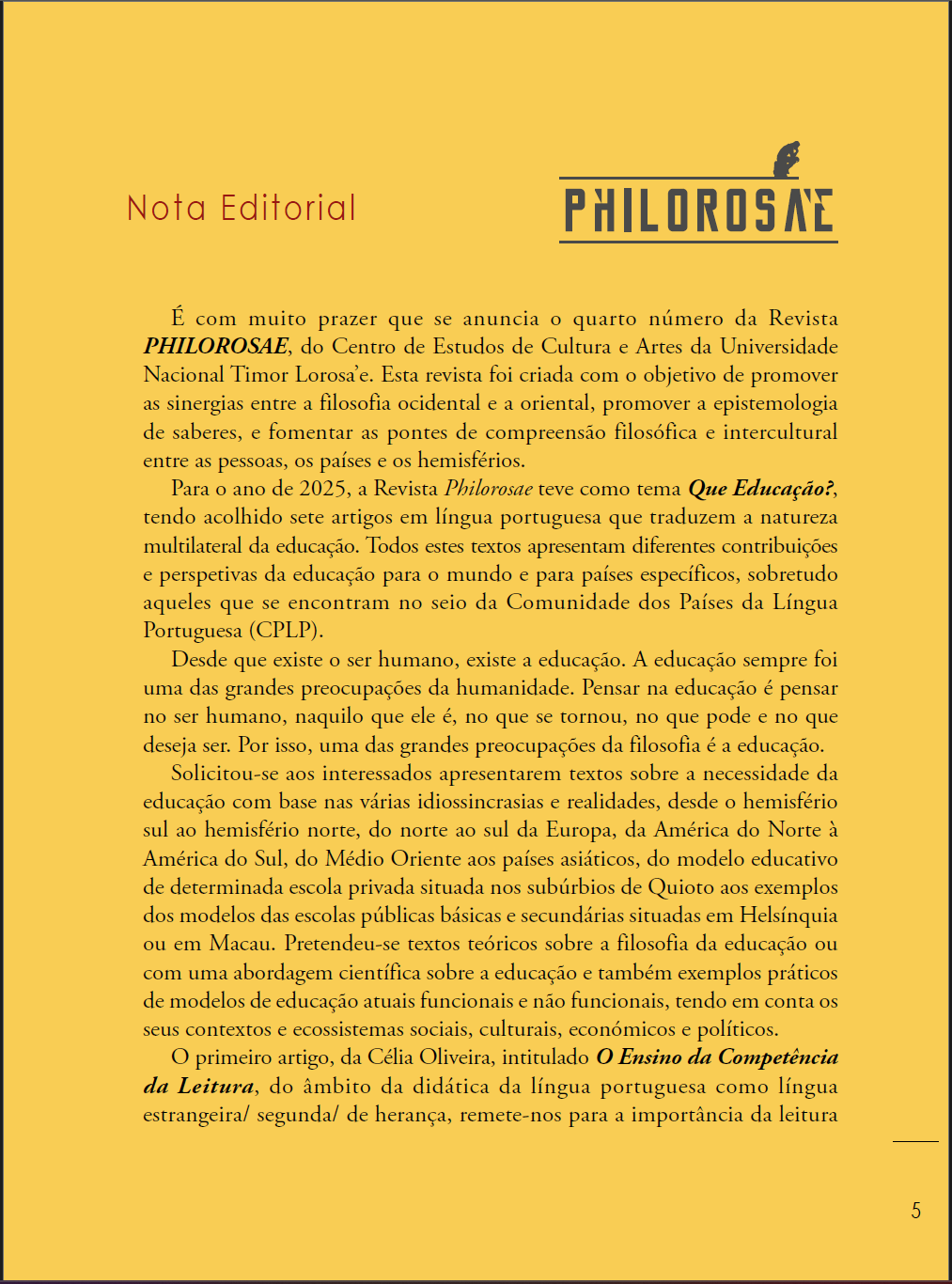 Revista Philorosae | PHILOROSAE